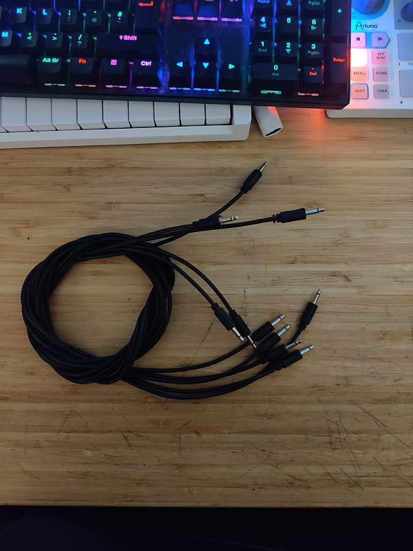 FoMu Euro Rack Patch Cables Black 150cm X 5 | Reverb