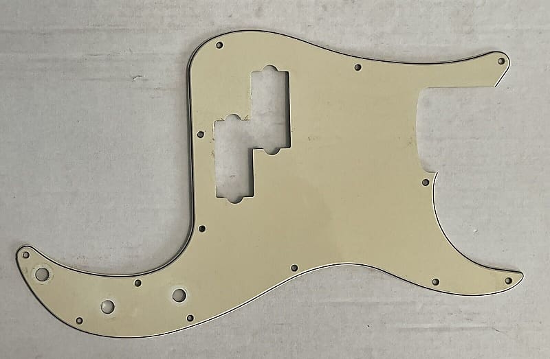 Fender Precision P Bass Pickguard - Naturally Aged White | Reverb
