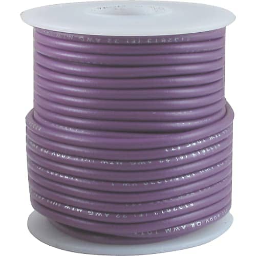 Purple Wire - 22 AWG Solid Core, PVC, 600V, 50 Foot Roll | Reverb