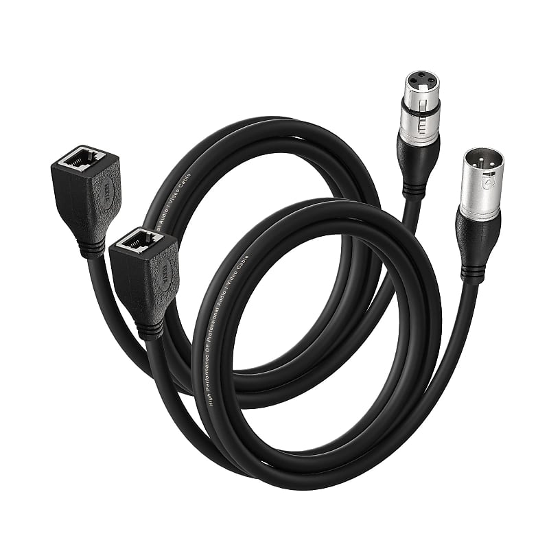 3 Pin Xlr To Rj45 Cable Set - Rj45 To (1) Male & (1) Female | Reverb