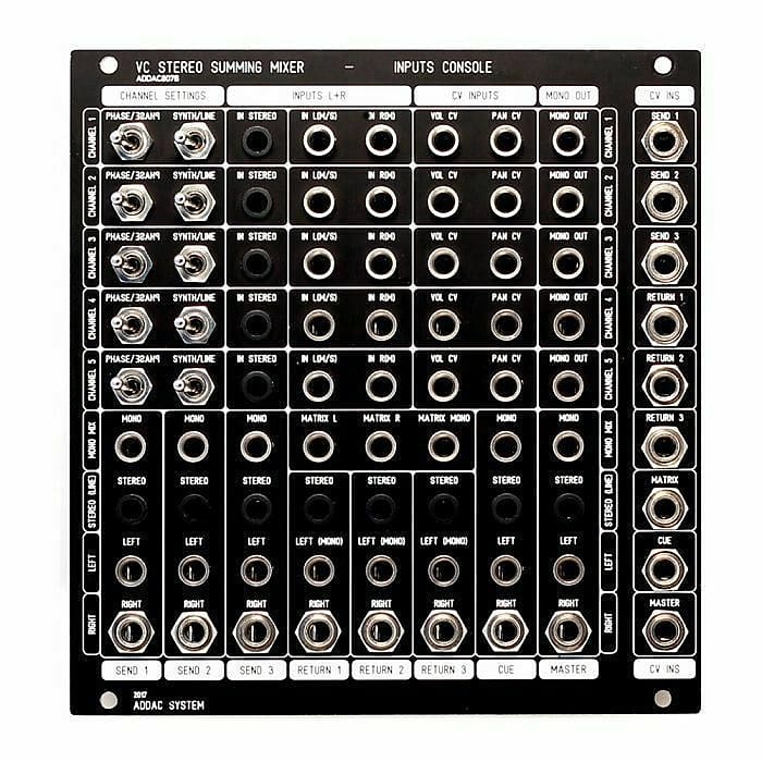 ADDAC System ADDAC807A&B VC Stereo Summing Mixer Console & | Reverb ADDAC System ADDAC807A&B VC Stereo Summing Mixer Console & | Reverb