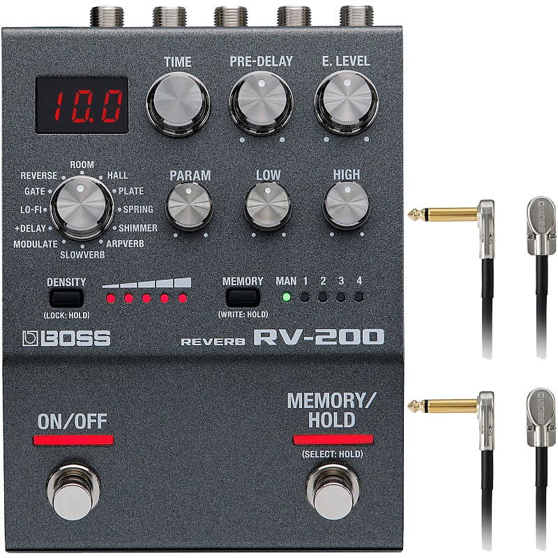 BOSS RV-200 Reverb Pedal w/ BOSS BPC-4 Patch Cables | Reverb