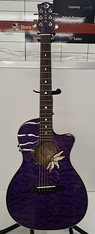 Luna FLO-PF-QM 2000s - Transparent Purple | Reverb