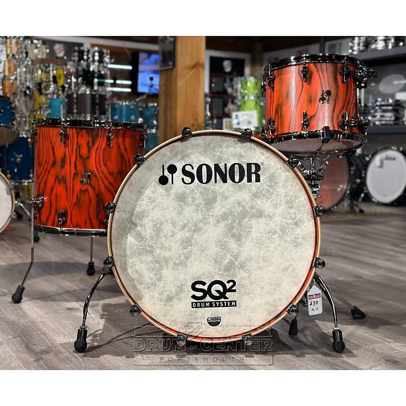 Sonor SQ2 Maple 3pc Drum Set Fiery Red Semi Gloss w/Black | Reverb