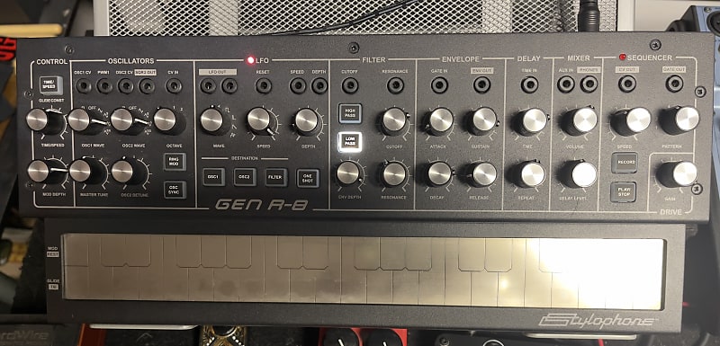 Dubreq Stylophone Gen R-8 2019 Black and gold | Reverb UK