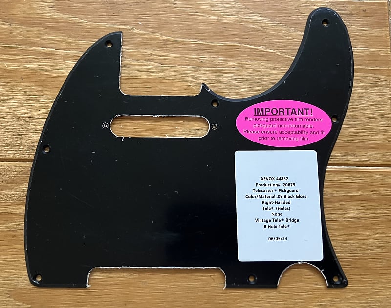 Warmoth Telecaster 8 Hole pickguard - black | Reverb