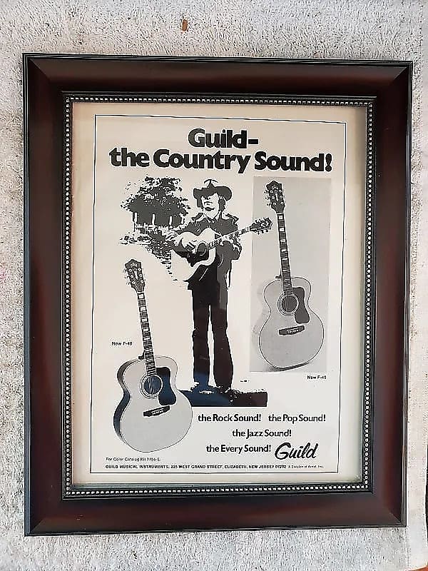 1973 Guild Guitars Promotional Ad Framed John Denver Guild | Reverb