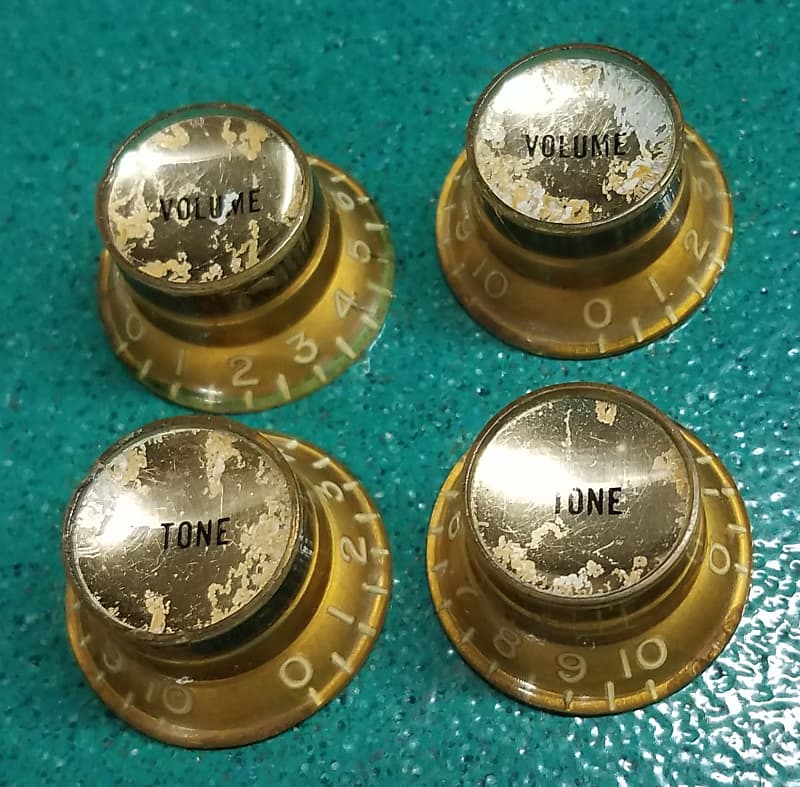 Gibson 4 Reflector knobs 1960's gold | Reverb UK