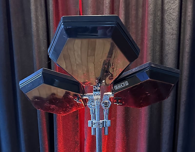 Simmons-3 pads with stand Sds 8 1980’s - Black | Reverb