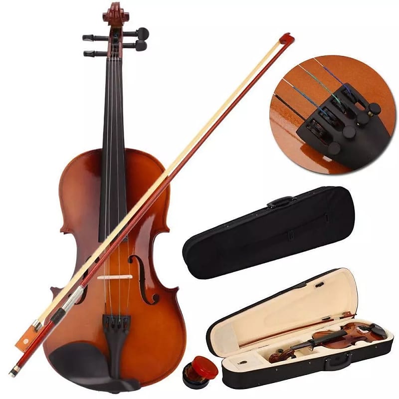 1 /4 4 Strings Student Acoustic Violin W/ Case Bridge Bow | Reverb