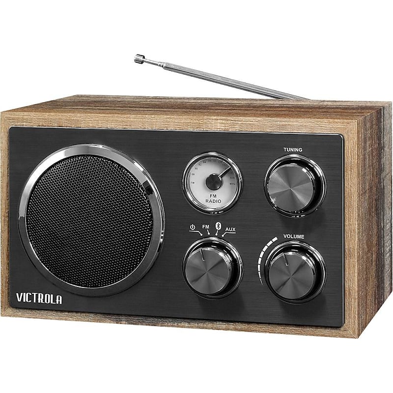 Victrola Houston Retro Wooden Desktop FM Radio with Bluetooth | Reverb