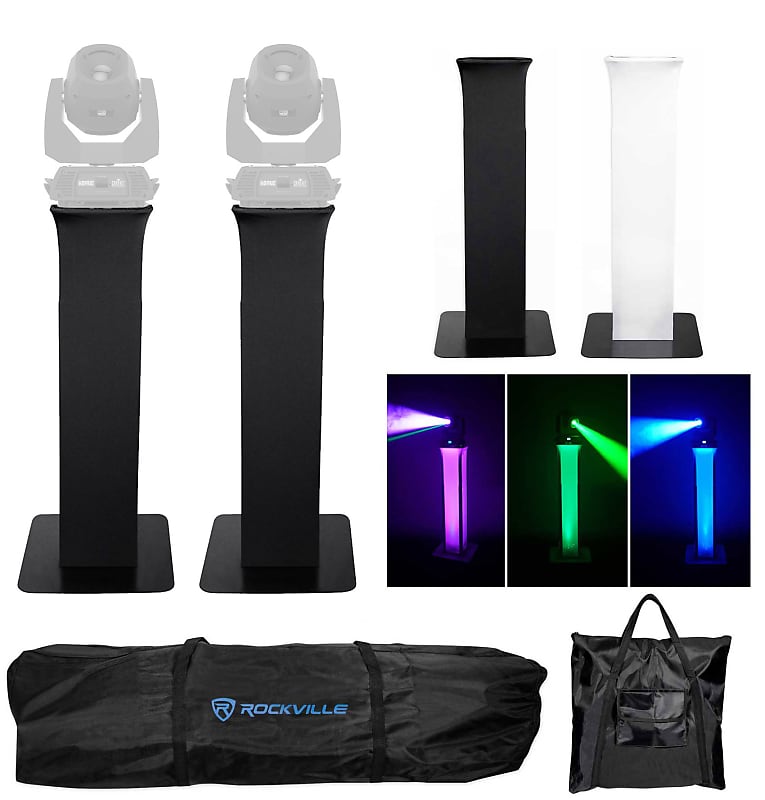 2) Totem Stands+Black+White Scrims For (2) Chauvet Rogue R2X | Reverb