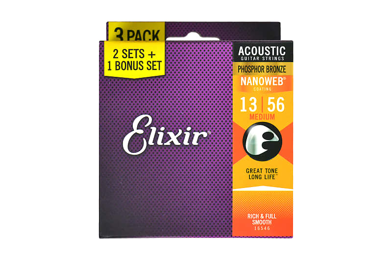 Elixir Phosphor Bronze Nanoweb 13-56 | Reverb