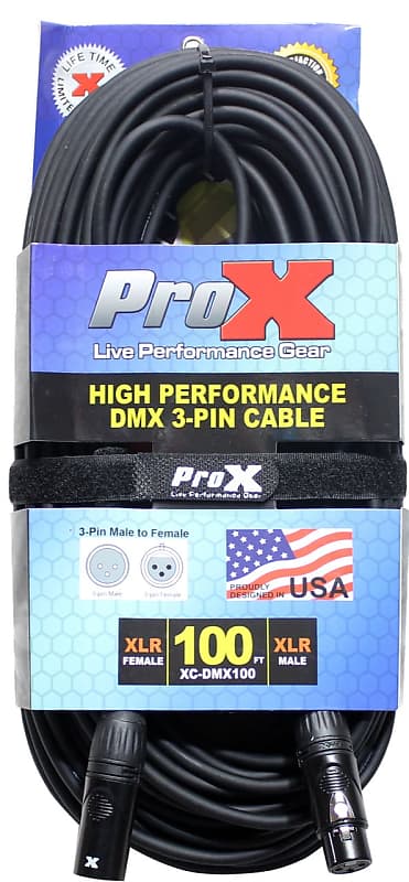 ProX XC-DMX100 100 Ft. High Performance DMX Male 3-Pin to DMX | Reverb