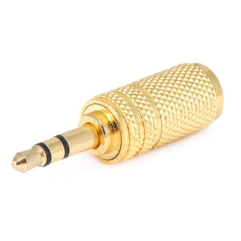 107160 3.5Mm Stereo Plug To 3.5Mm Mono Jack Adaptor, Gold | Reverb