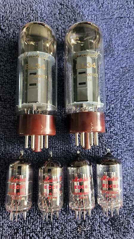 Marshall OEM (2)EL34 Power Tubes and (4)ECC83 / 12AX7 Preamp | Reverb