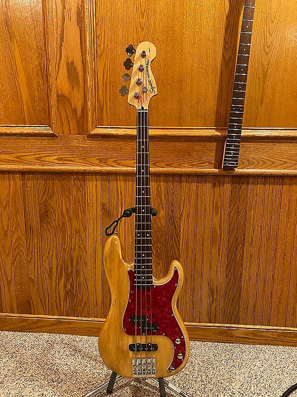 Fender Squier Precision PJ bass (Natural) | Reverb
