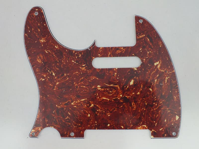 Left Handed 5 hole Scratch Plate Telecaster Red Brown | Reverb