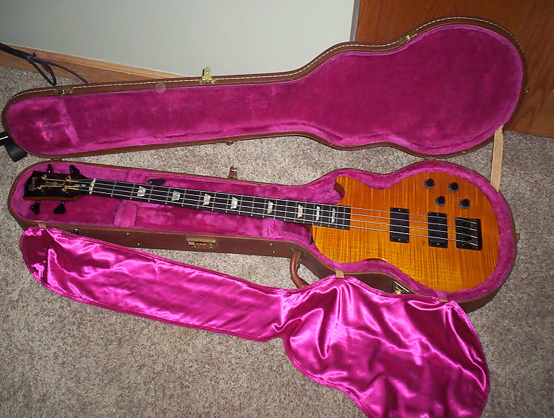 Gibson Les Paul Bass 1992 LPB-2 Amber Plus Top | Reverb