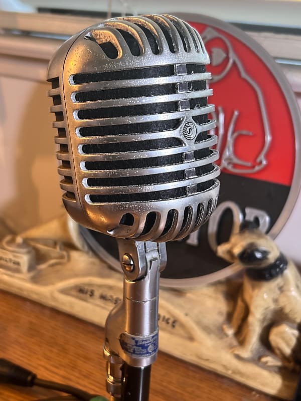 Vintage 1940's SHURE 55 Dynamic Microphone "Fatboy" w/stand & | Reverb