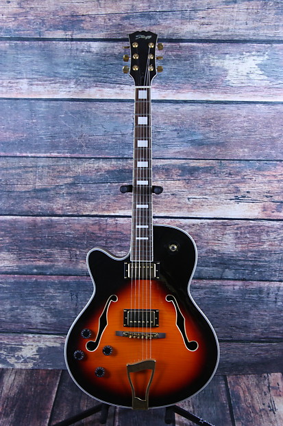 Stagg A-350 Jazz Box Sunburst with hard shell case | Reverb