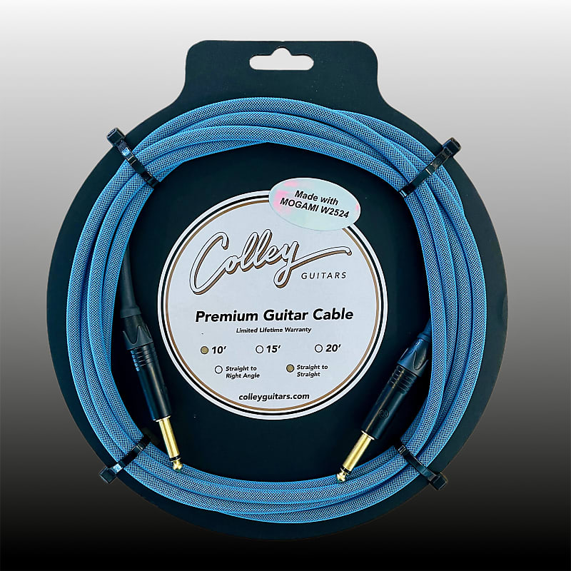 Colley Guitars Premium Guitar Cable - Electric Blue - MOGAMI | Reverb