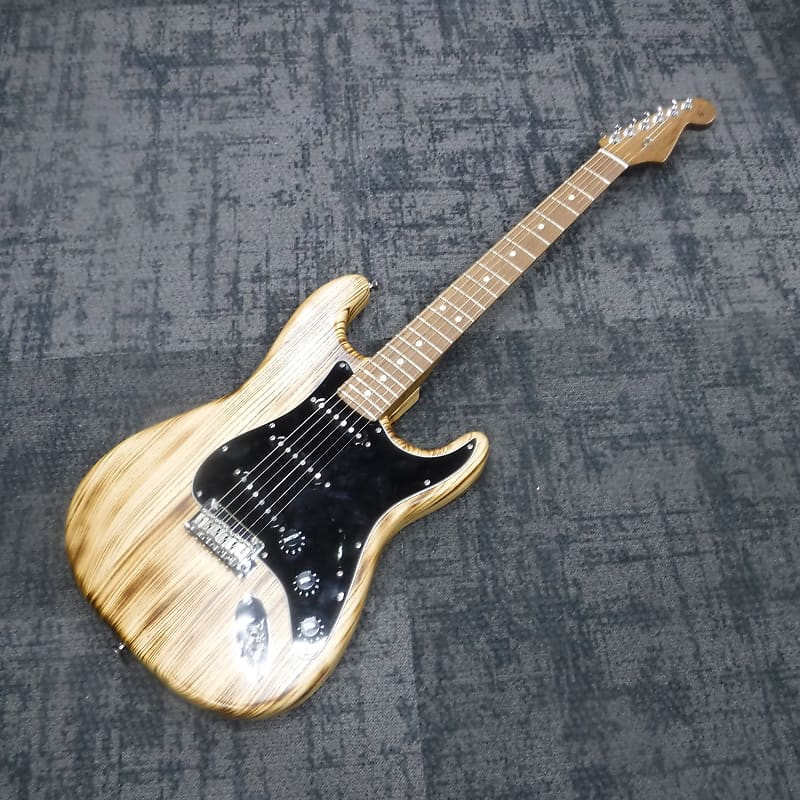 Fender Burnt Ash Stratocaster Electric Guitar Natural Ash | Reverb