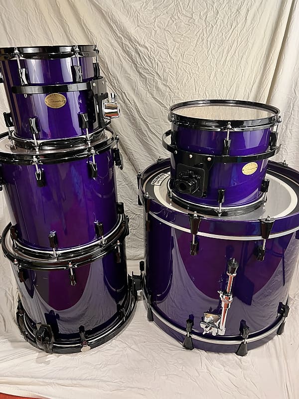 Noble & Cooley Maple 5 piece drum kit 2000 Purple Lacquer | Reverb