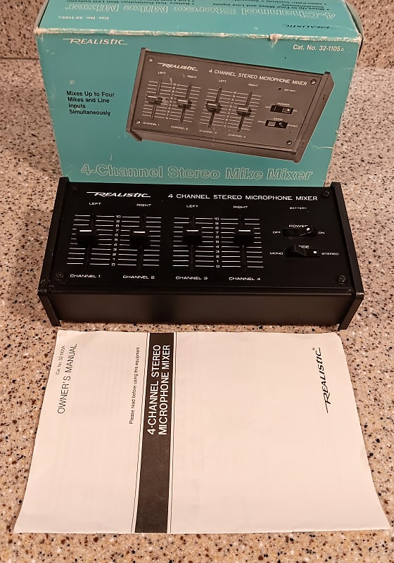 Realistic 4 Chanel Stereo Mike Mixer 90s | Reverb