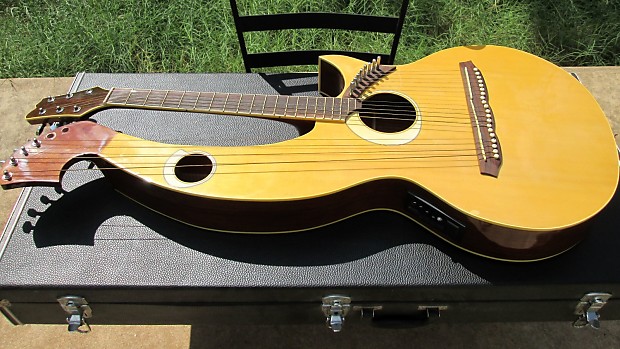 21 string harp guitar natural finish | Reverb