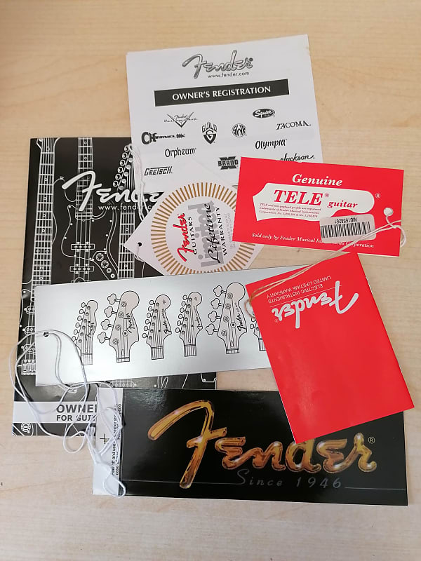 fender owner's manual hang tags sticker telecaster | Reverb
