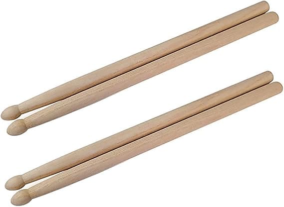 2 Pairs Maple Wood Drumsticks Wooden Drum Sticks Percussion | Reverb