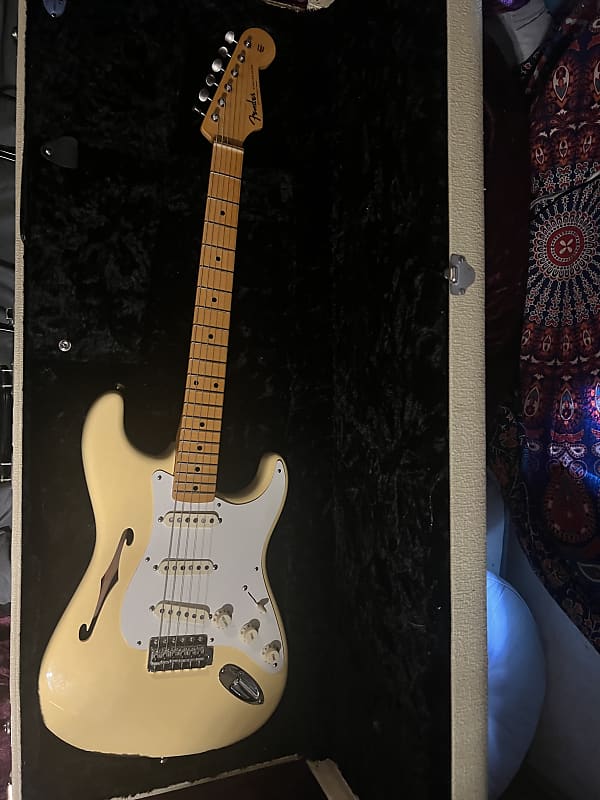 Fender Eric Johnson Thinline strat 2018 Yellow | Reverb