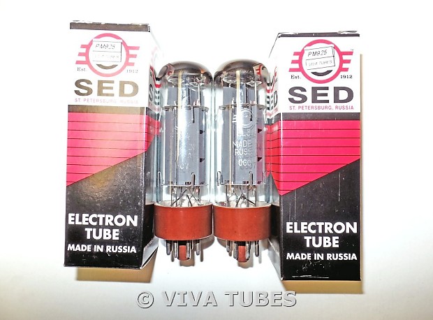 NOS NIB Date Matched Pair SED Winged =C= Svetlana EL34 6CA7 | Reverb