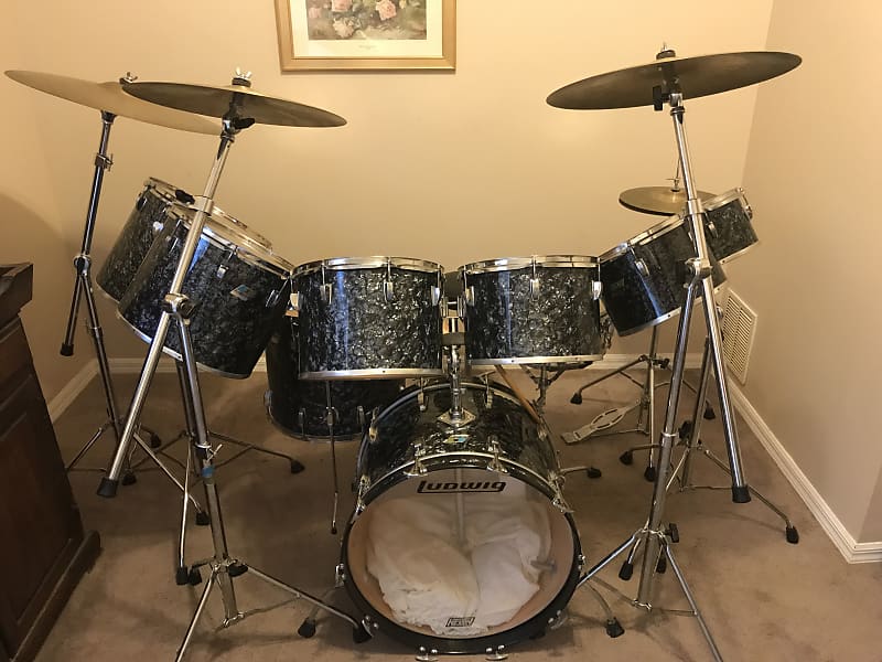 Ludwig Power Factory Kit 1970s Black Pearl Reverb