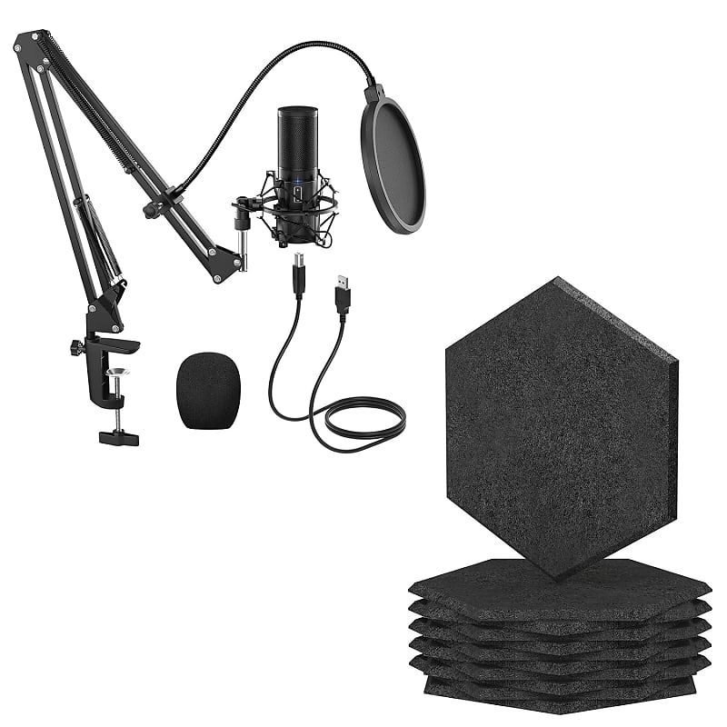 Usb Gaming Microphone Q9, Bundle With 12 Pack Hexagon | Reverb