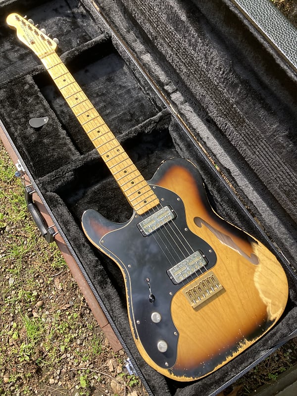 Left Handed MJT BUZZCASTER Tele Thinline Lollar Gold Foils | Reverb