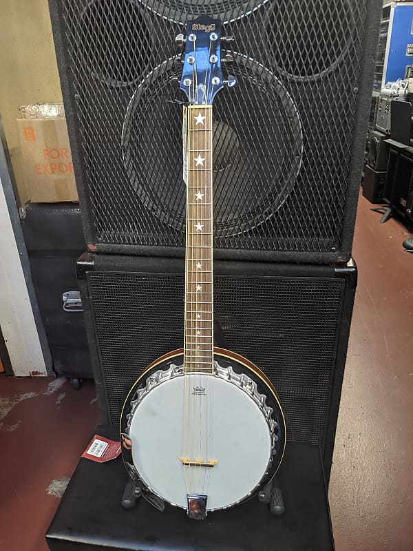 NEW! Stagg 6 String "Guitar" Banjo & Factory Gig Bag - | Reverb