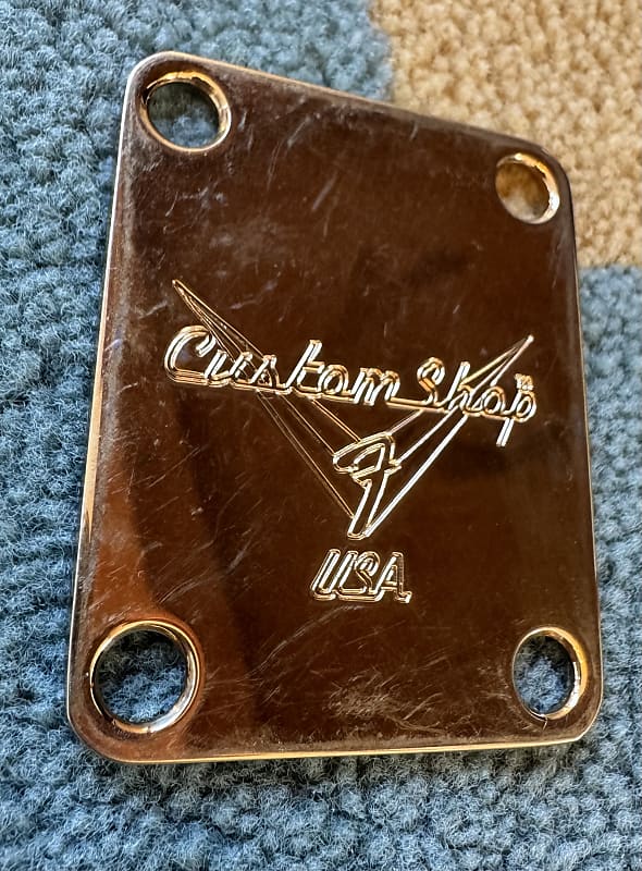 Fender Custom shop neck plate 1990s - Gold | Reverb
