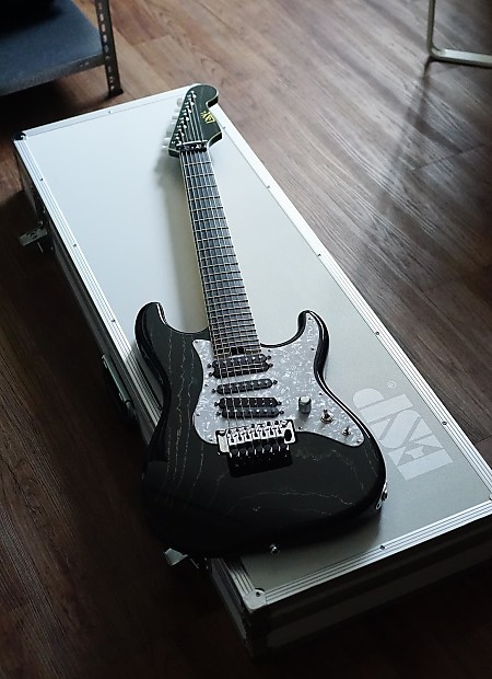 ESP Custom Shop 7 String Strat 2009 Black Transparent | Reverb