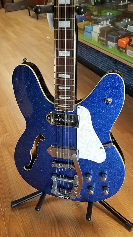 Waterstone Nashville thinline electric guitar Bass Boat Blue | Reverb