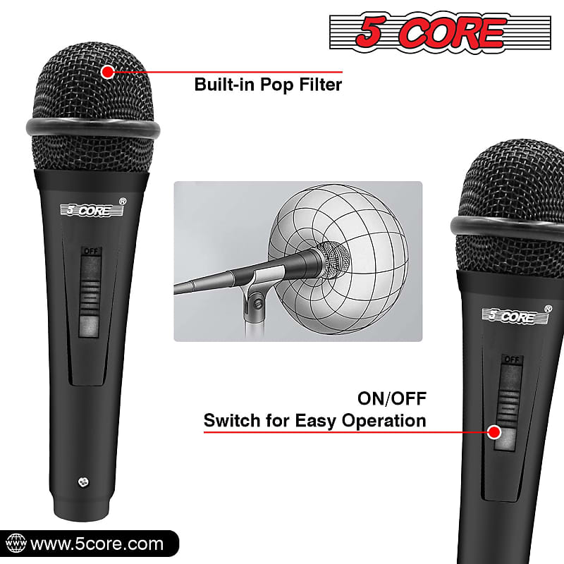 5 Core Microphone XLR Dynamic Mic Karaoke Singing Handheld | Reverb