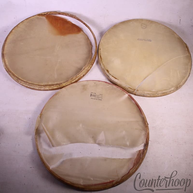 3x 15" Calf Skin Snare Drum Resonant Slunk Heads-Slingerland | Reverb