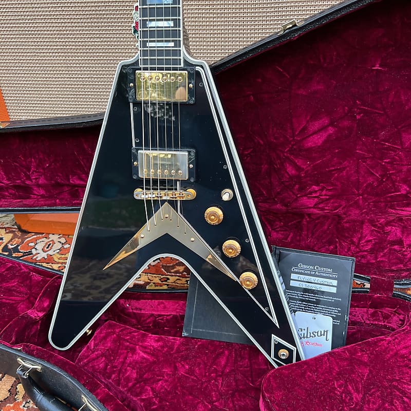 Gibson Custom Flying V Ebony Black Benchmark Electric | Reverb UK