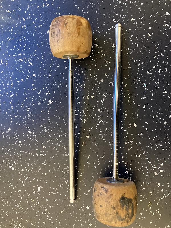 Premier Wooden Bass Drum Beaters 1980s - Chrome and wood for | Reverb