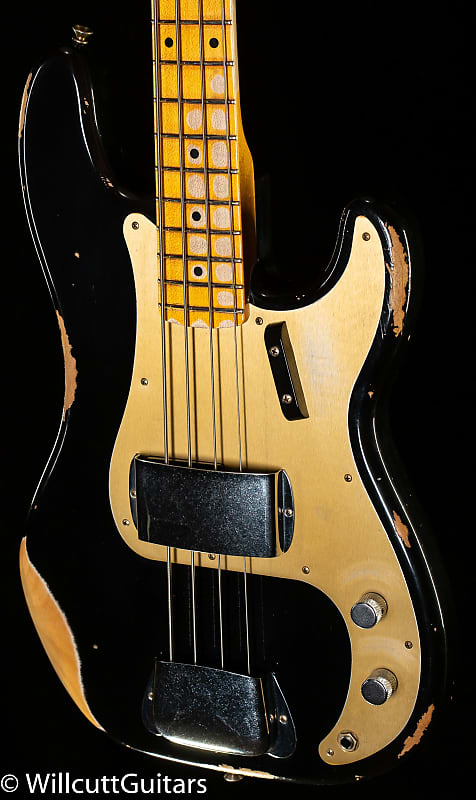Fender Custom Shop 1958 Precision Bass Heavy Relic Aged Black | Reverb
