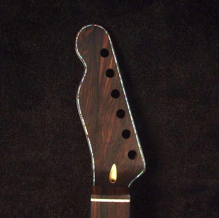 Left-Handed Telecaster Neck, Handcrafted Solid Macassar Ebony | Reverb