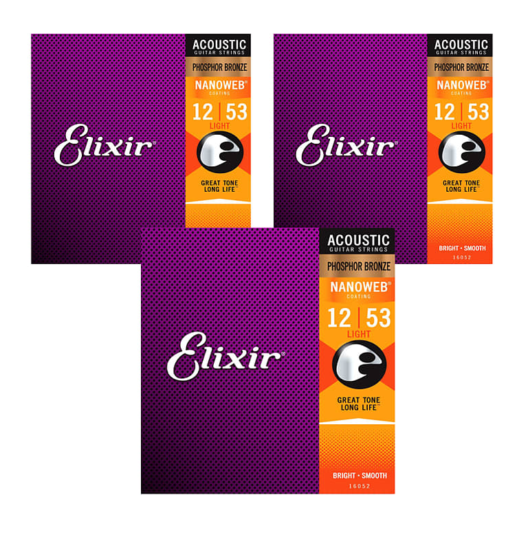 Elixir 16052 Phosphor Bronze with NANOWEB Acoustic Guitar | Reverb
