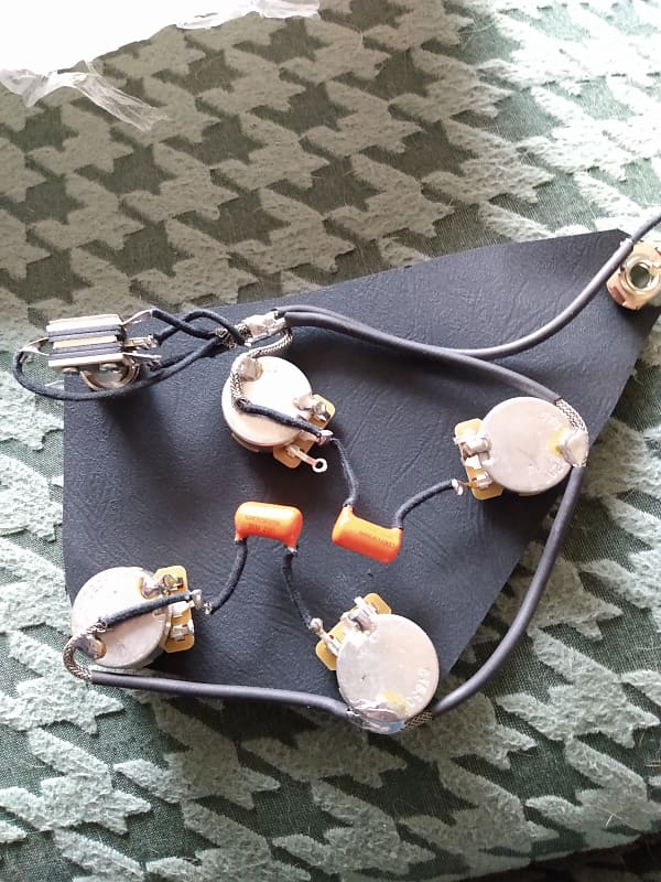 ES-335 Pre-wired Harness Orange Drop Caps CTS Orange Drop | Reverb