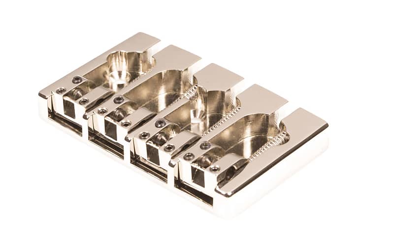 Hipshot A Style 4 String Bass Bridge 5A4FM1BN Brass, Nickel, | Reverb